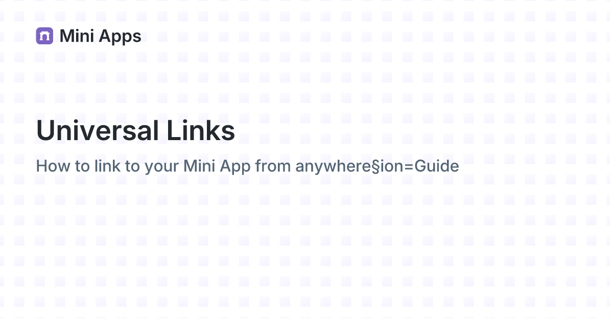 Universal Links · Farcaster Mini Apps