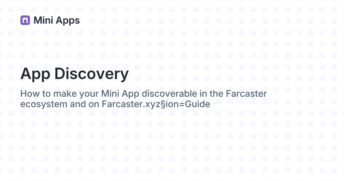 App Discovery & Search · Farcaster Mini Apps
