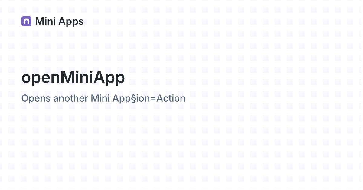 openMiniApp · Farcaster Mini Apps